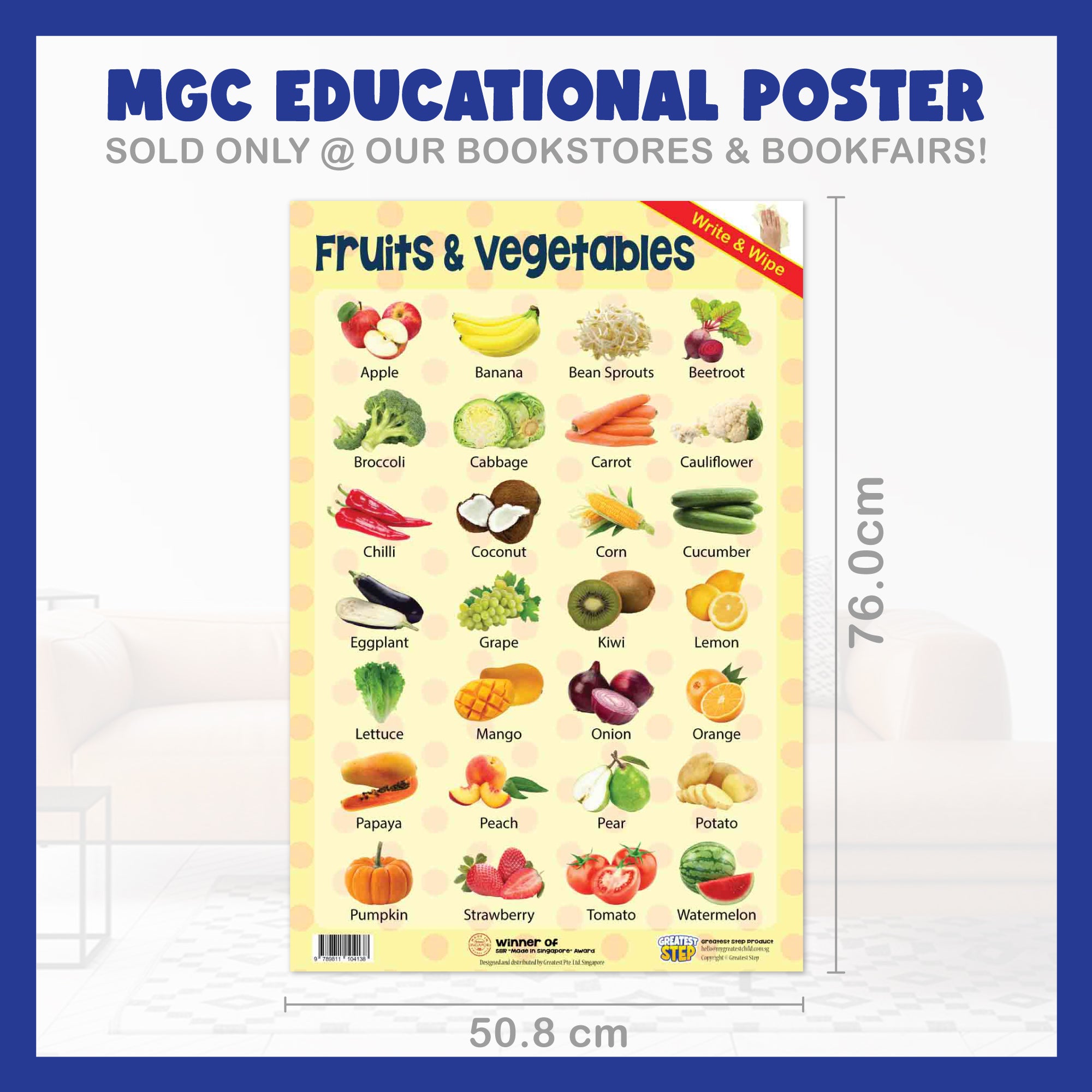 #09. Fruits & Vegetables – Greatest Step Children's Educational Poster ...