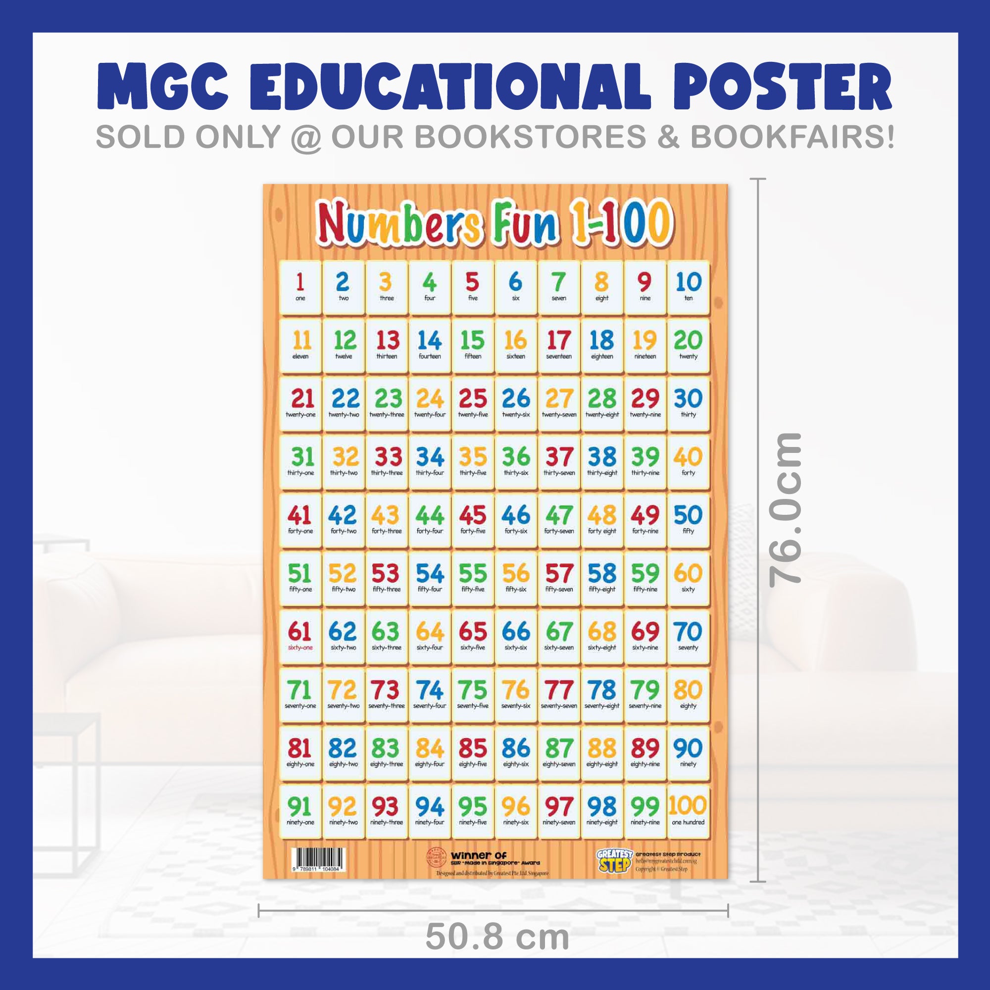 #05. Numbers Fun 1-100 – Greatest Step Children's Educational Poster ...