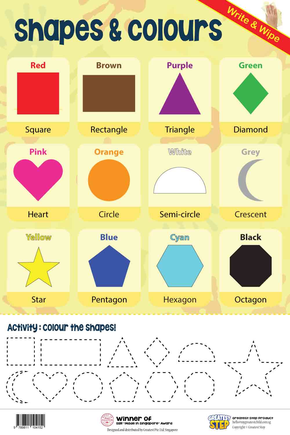 #07. Shapes & Colours – Greatest Step Children's Educational Poster ...